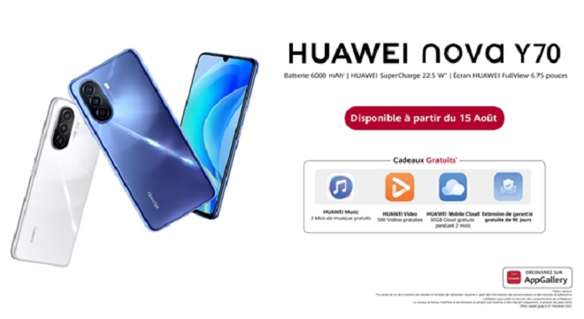 Lancement du HUAWEI nova Y7, un smartphone marqué par la plus longue ...